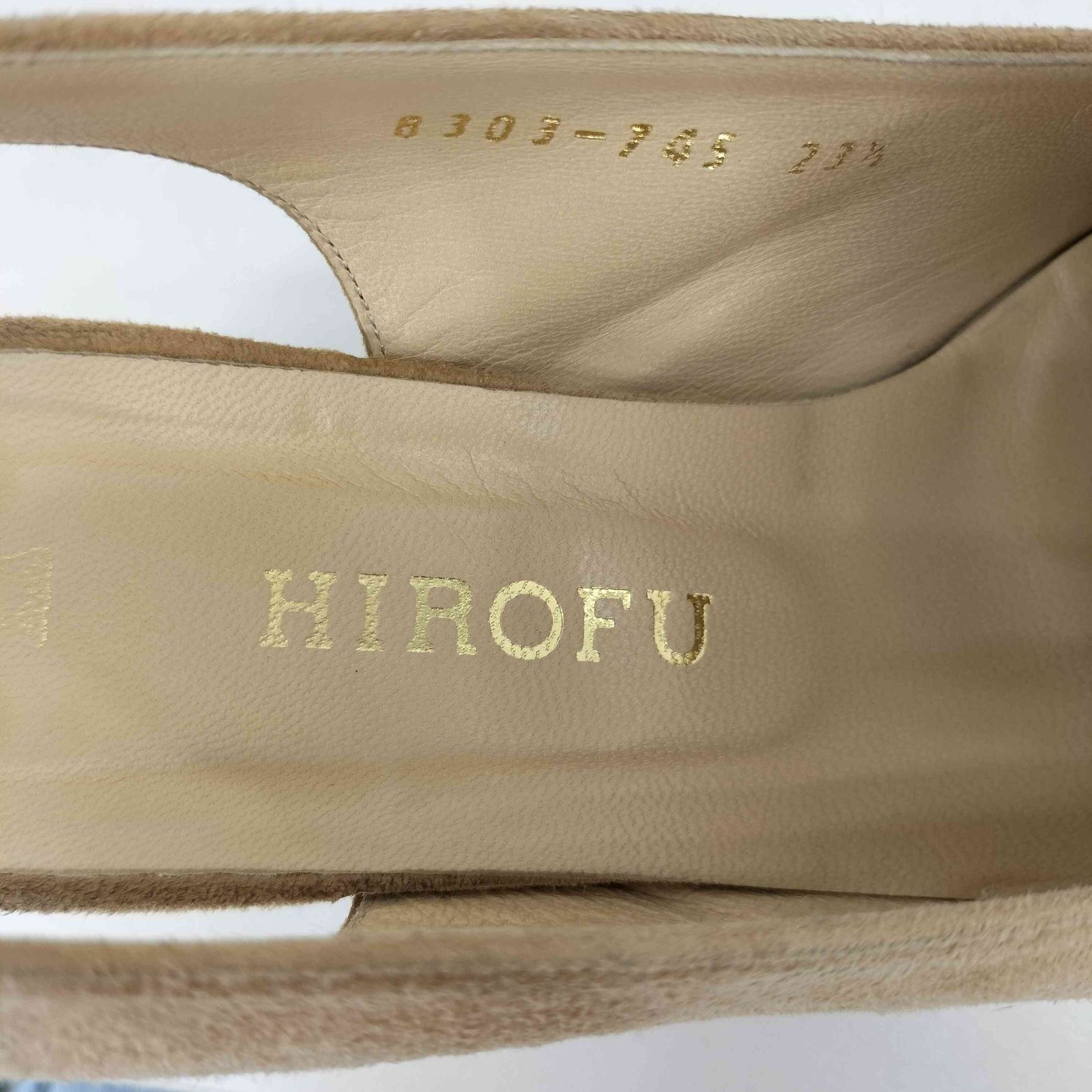 ヒロフ HIROFU バックベルト スエード ヒールローファー レディース JPN：23.5 - メルカリ