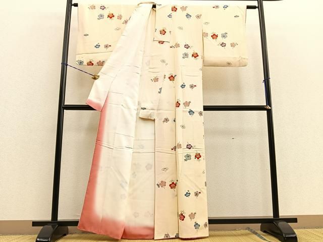 平和屋着物□上質な小紋 舞梅文 金彩 正絹 逸品 BAAS5080xa