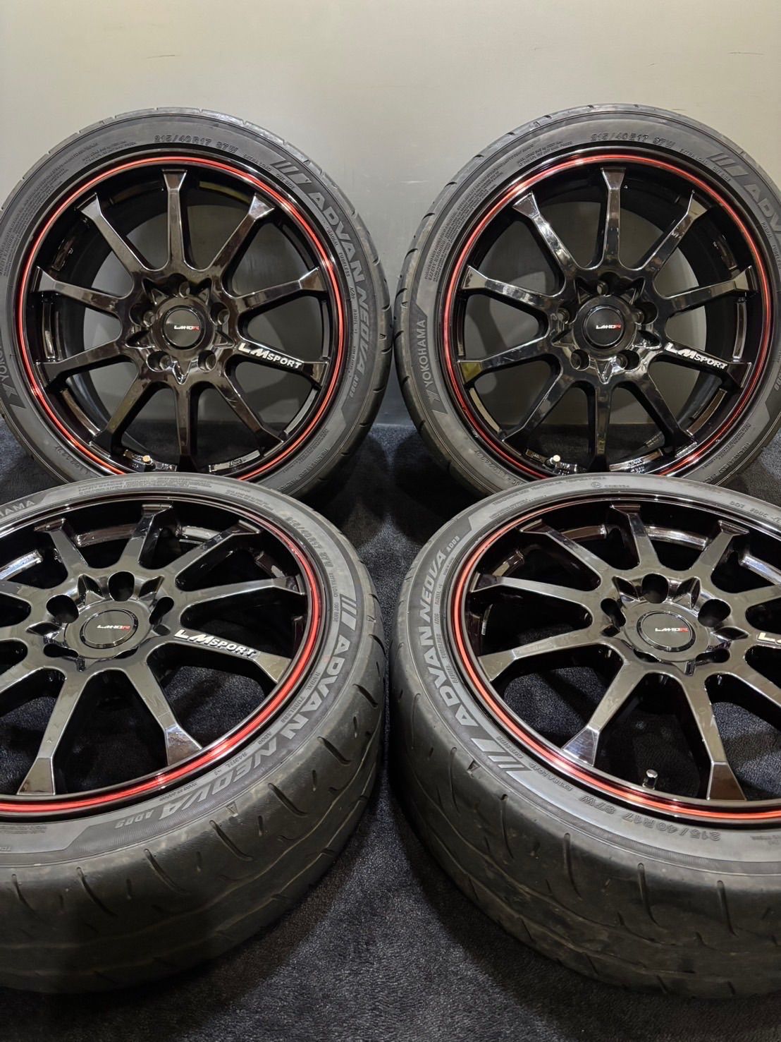 ★215/40R17 YOKOHAMA/ADVAN NEOVA AD09 22年製 Lehrmeister 17インチ 7.5J +40 114.3 5H 夏タイヤ 4本 CR-Z スイフト ...