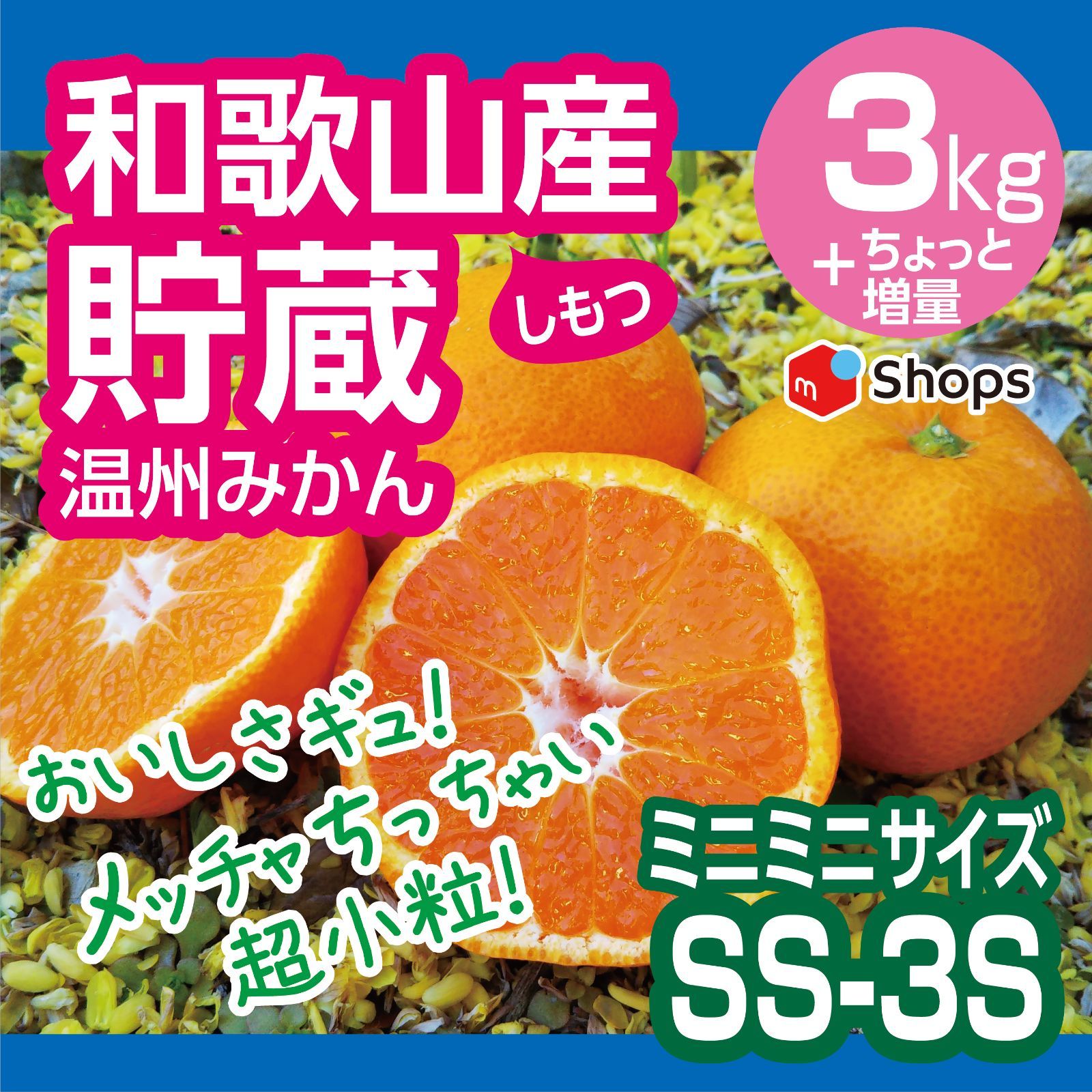 コタツみかん☆蔵出し☆和歌山しもつ産貯蔵みかんミニミニSS-3S／正味3kg - メルカリ