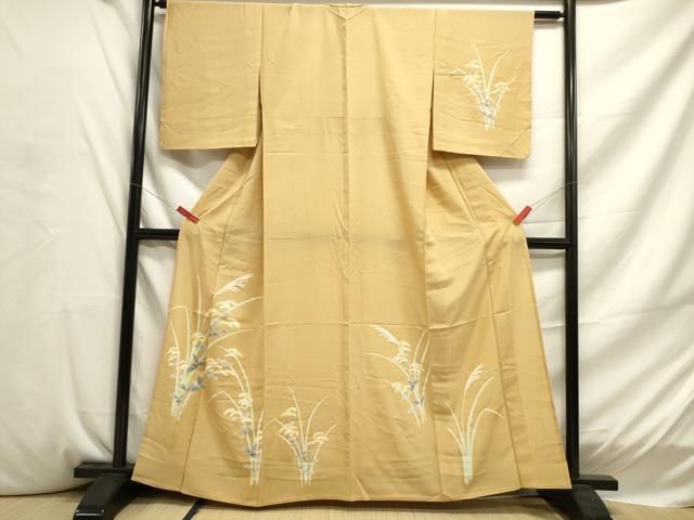 平和屋着物▽訪問着 単衣 女郎花 銀彩 正絹 逸品 DAAU3207op