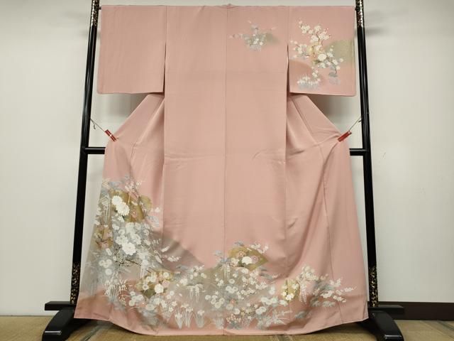 平和屋着物○訪問着 友禅 花車文 暈し染め 金彩 正絹 逸品 AAAZ4778ck