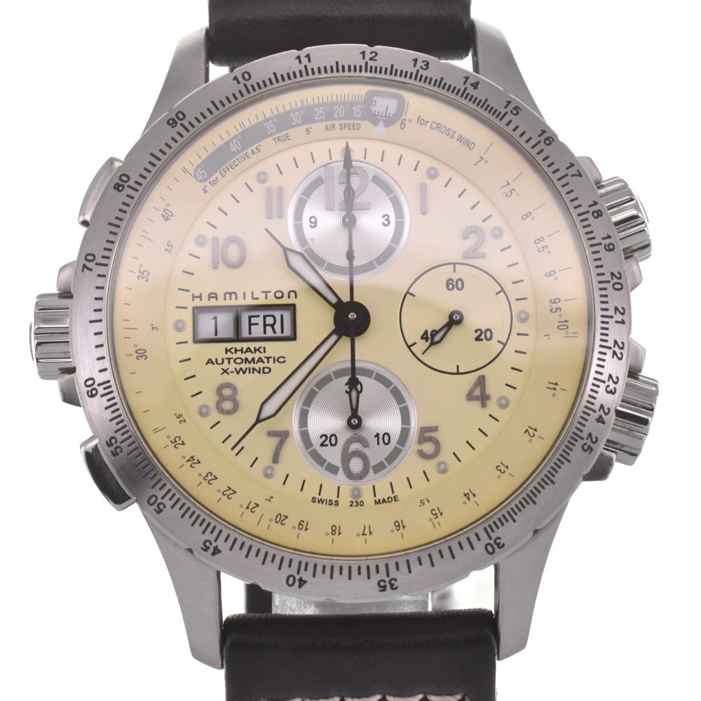ハミルトン HAMILTON H776660 カーキ X-WIND クロノグラフ 自動巻き メンズ良品保証書付き L#129294 - メルカリ