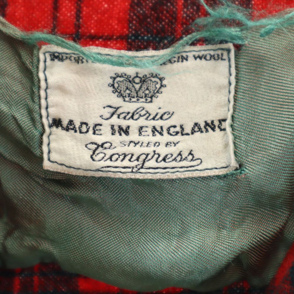 Congress 50s 60s イングランド製 ヴィンテージ チェック柄 長袖