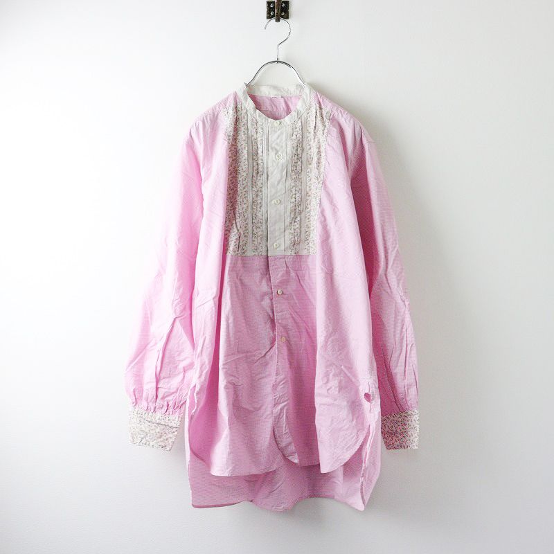 2024SS フォーティーファイブアール 45R 45rpm バチスト小花プリントの908ビッグーグーシャツ 3/ピンク バンドカラー 【2400014113846】 - メルカリ