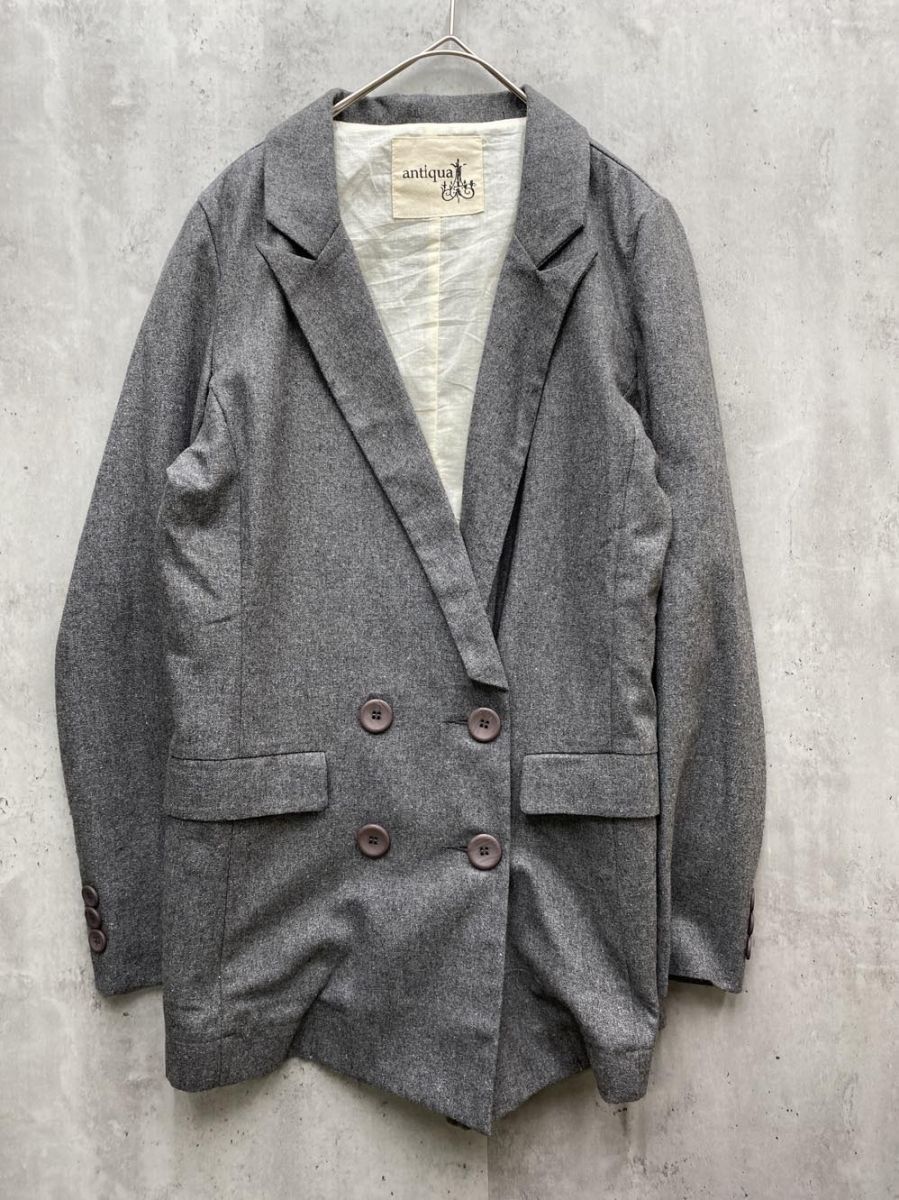 antiqua アンティカ IC-0115 長袖 ジャケット 薄手 sizeF/グレー レディース - メルカリ