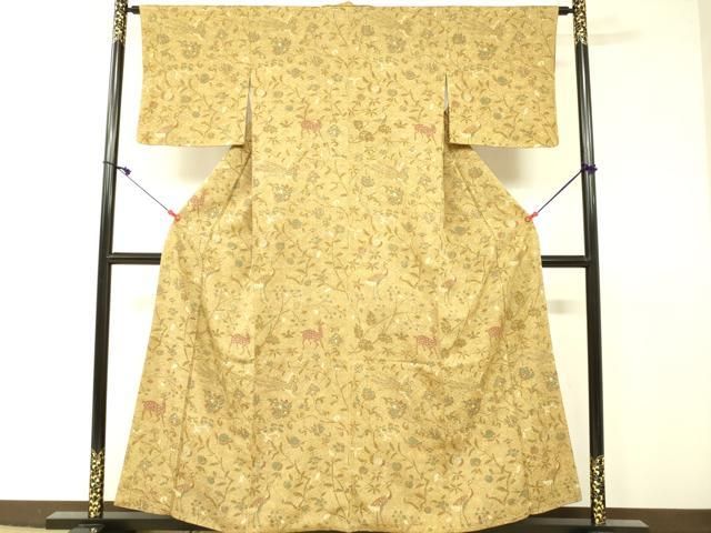 平和屋着物□上質な小紋 鳥獣更紗花文 西武扱い 正絹 逸品 DAAT8592zy