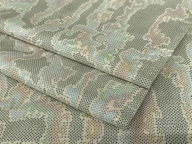 平和屋着物○本場大島紬 白大島 一元絣 霞文 正絹 逸品 AAAV7496zg