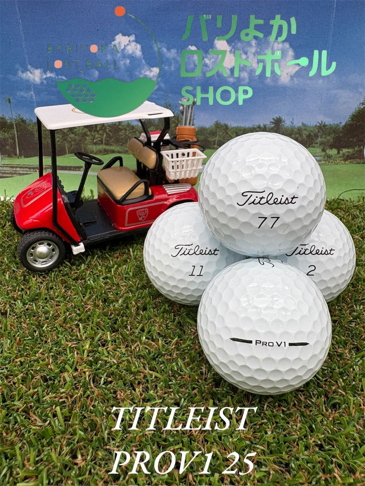 タイトリスト/PROV1/25年/ホワイト/品質★★/ロストボール/ゴルフ/⑤② - メルカリ