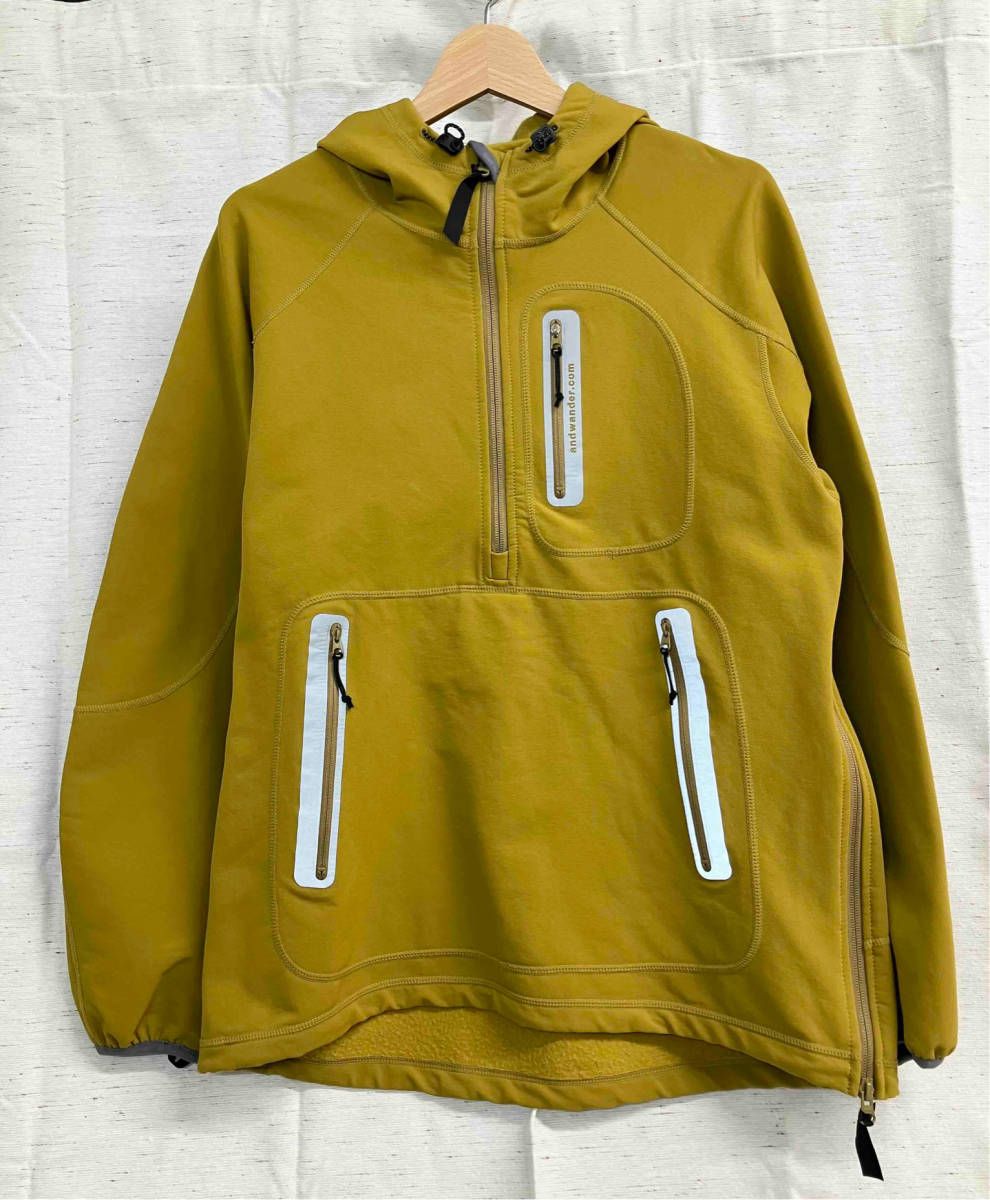 and wander アンドワンダー soft shell jacket AW73-FT023 サイズ3 イエロー系 - メルカリ