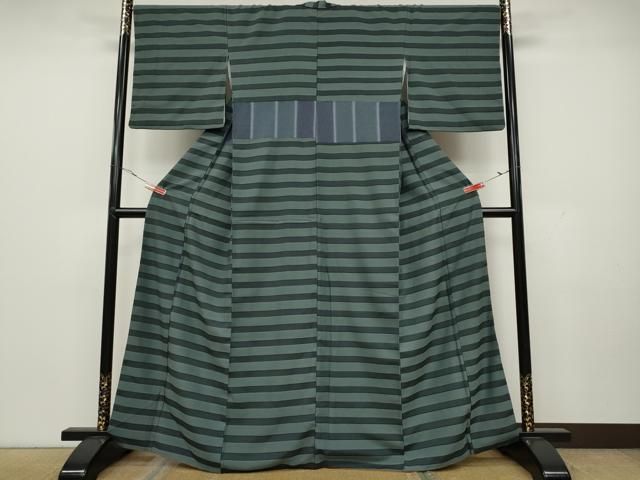 平和屋着物▽上質な小紋 単衣 霞文 正絹 逸品 未使用 DAAS0576az