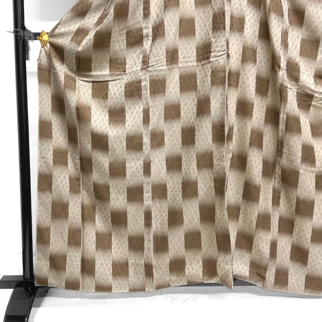 平和屋着物○江戸小紋 作家物 万筋 白色×灰青色 正絹 逸品 DAAS3142ps