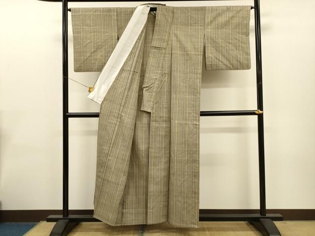 平和屋着物○上質な紬 縞 正絹 逸品 AAAY6564zg