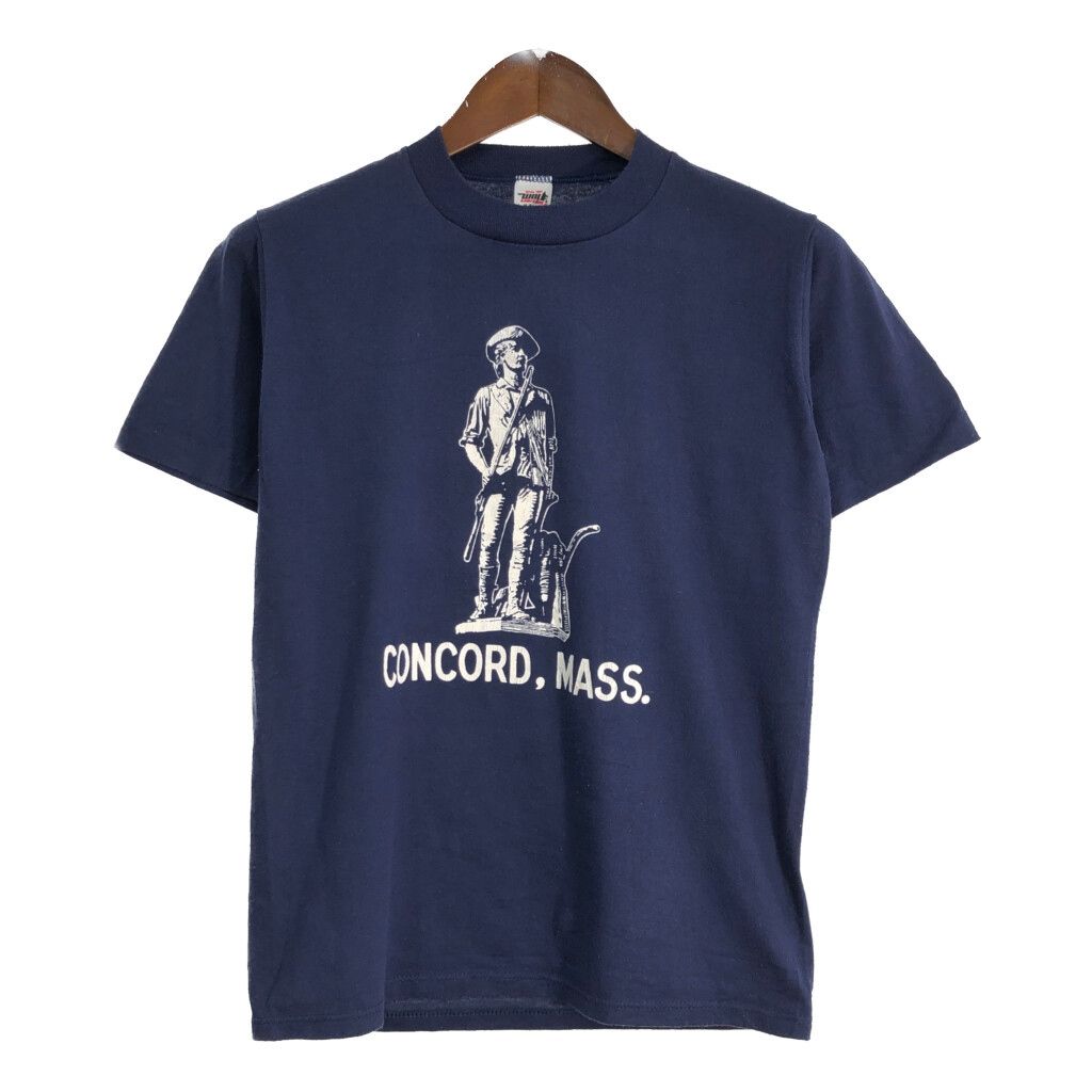 80年代 USA製 ミニットマン像 半袖Tシャツ ネイビー(メンズ M 80年代 USA製 ミニットマン像 半袖Tシャツ ネイビー(メンズ M