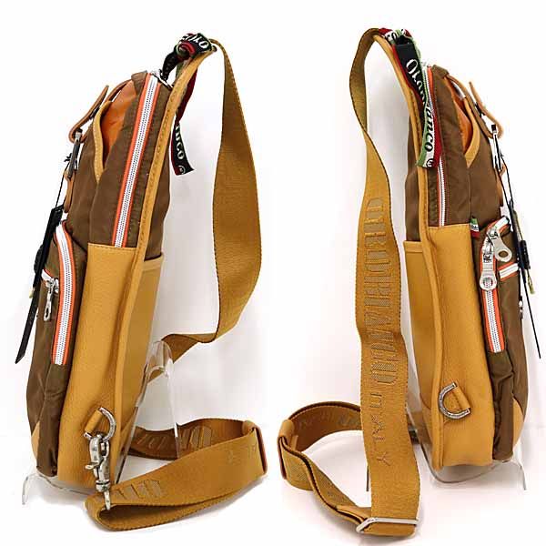 オロビアンコ OROBIANCO ボディバッグ ウエストバッグ ANNIBALE−F 01 ブラウン オレンジ シルバー金具 【中古】Sランク オロビアンコ OROBIANCO ボディバッグ ウエストバッグ ANNIBALE－F 01