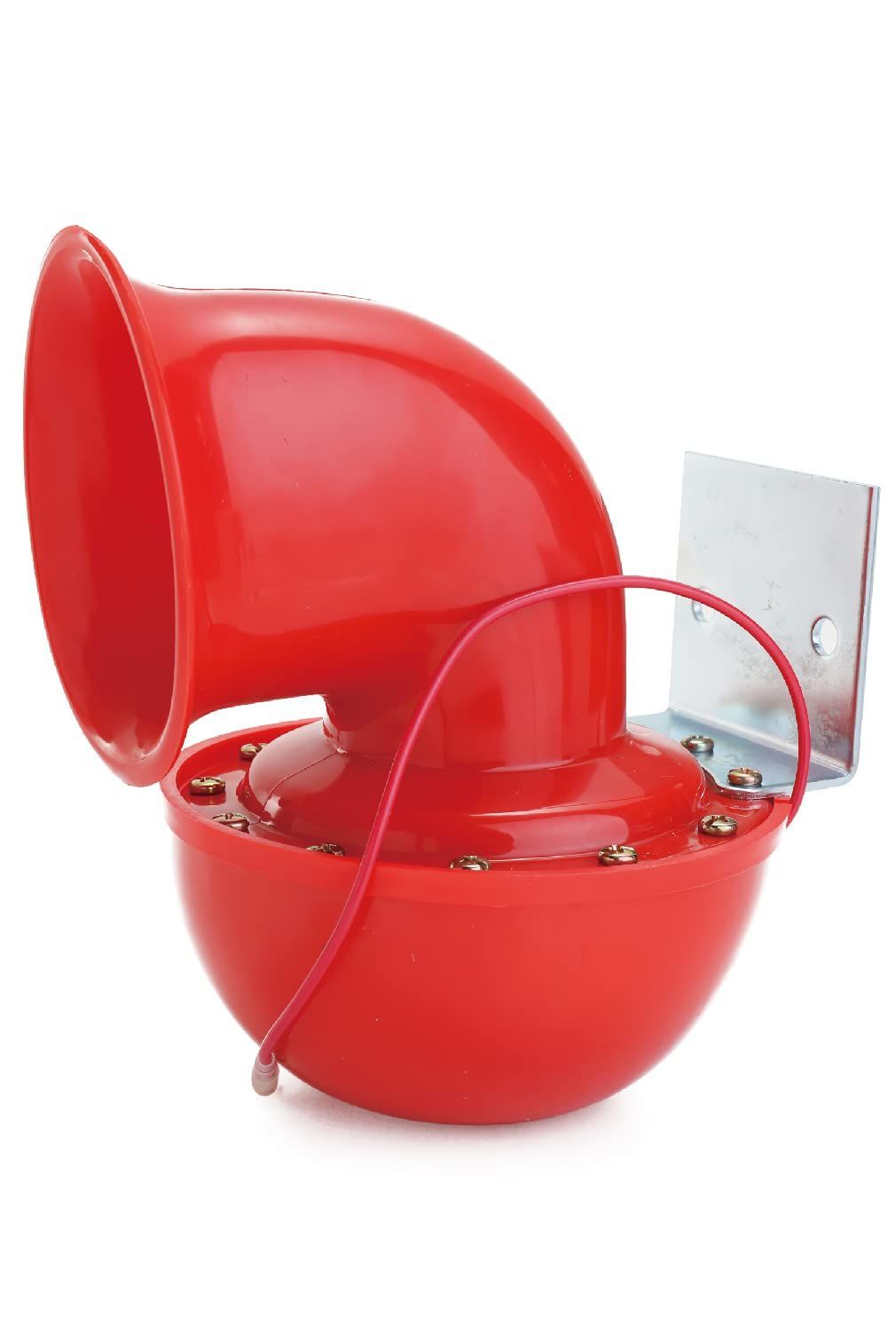 【在庫セール】shymie カーホーン モーモーホーン ブルホーン 重低音 クラシック オールド 車 旧車 バイク カスタム クラクション 12V ステー 付き レッド - メルカリ