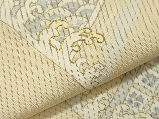 平和屋着物＊夏物 訪問着 縦絽 刺繍 立波文 銀糸 正絹 逸品 DAAR9917op