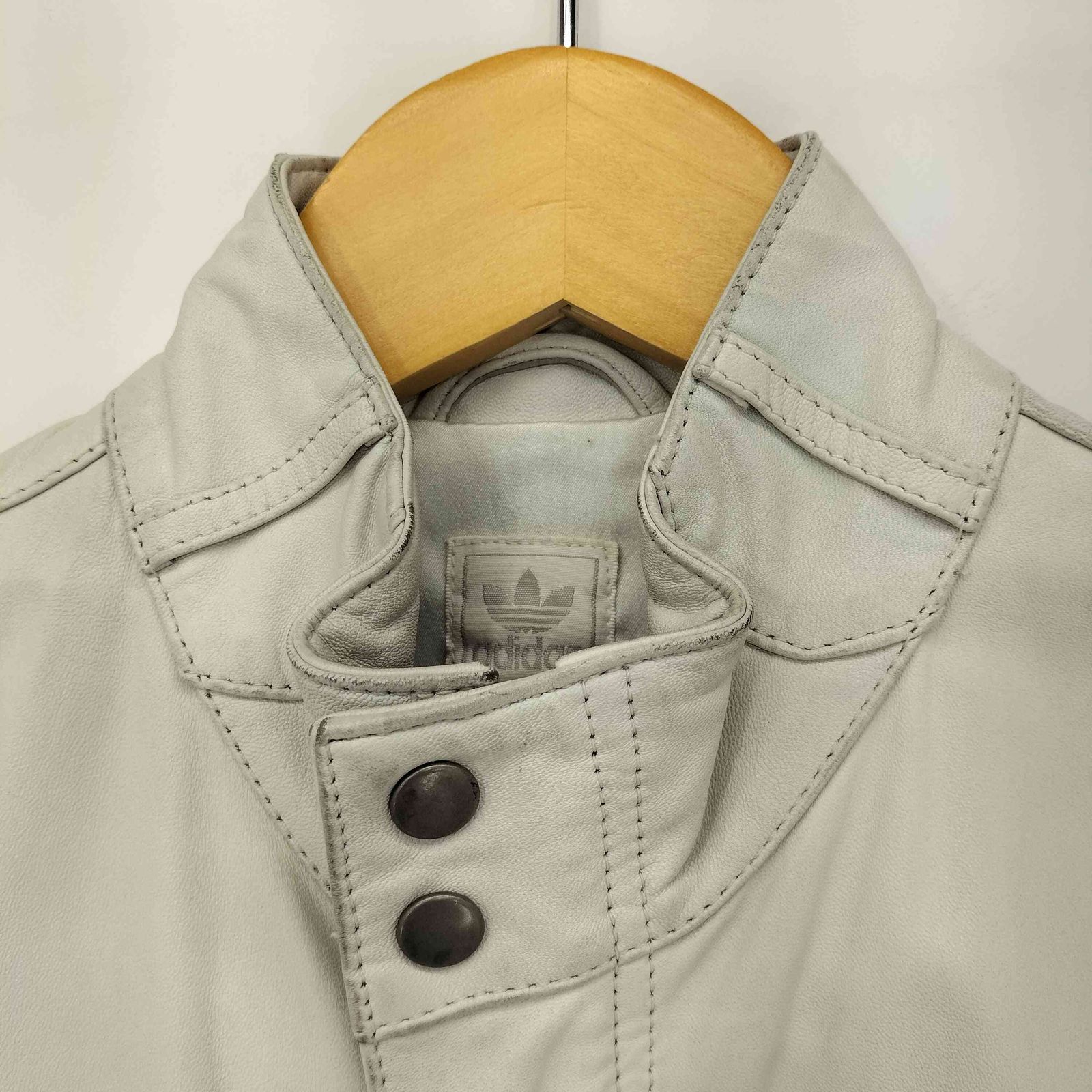 adidas Originals(アディダスオリジナルス) 00S 06年製 ラムレザーステンカラーマルチポケットジャケット メンズ import：S 【中古】【ブランド古着バズストア】 アディダスオリジナルス adidas Originals 00S 06年製 ラムレザー