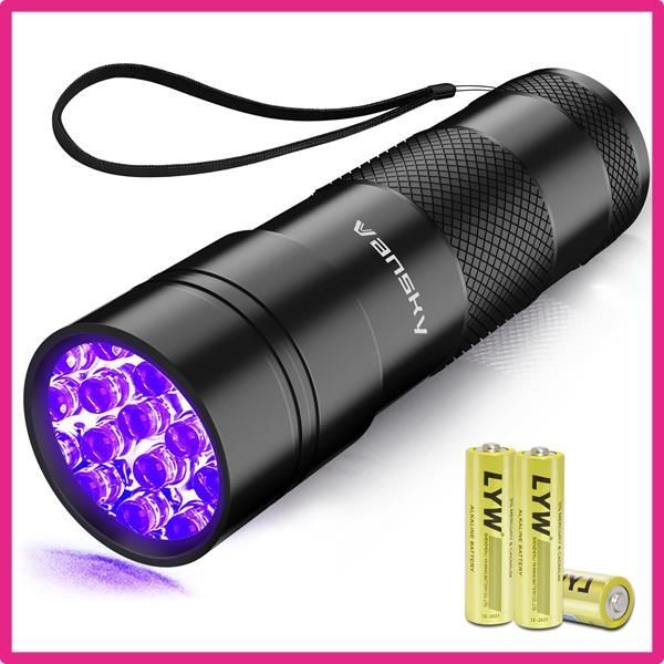 Vansky 12LED 紫外線 ブラックライト UVライト 紫外線 ライト レジン用硬化ライト 目には見えない汚れに対策に (ブラック) - メルカリ