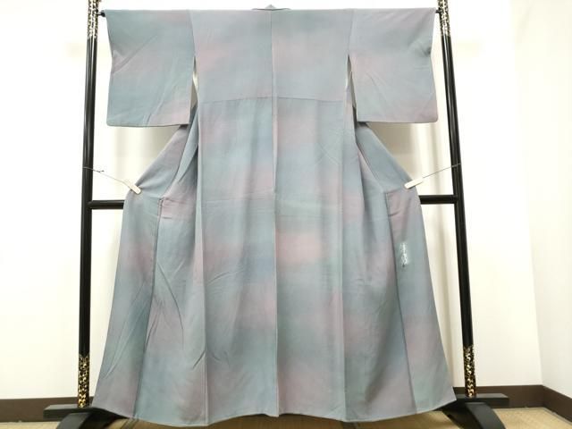 平和屋着物○染色作家 斉藤三才 小紋 霞文 正絹 逸品 DAAV4928ud