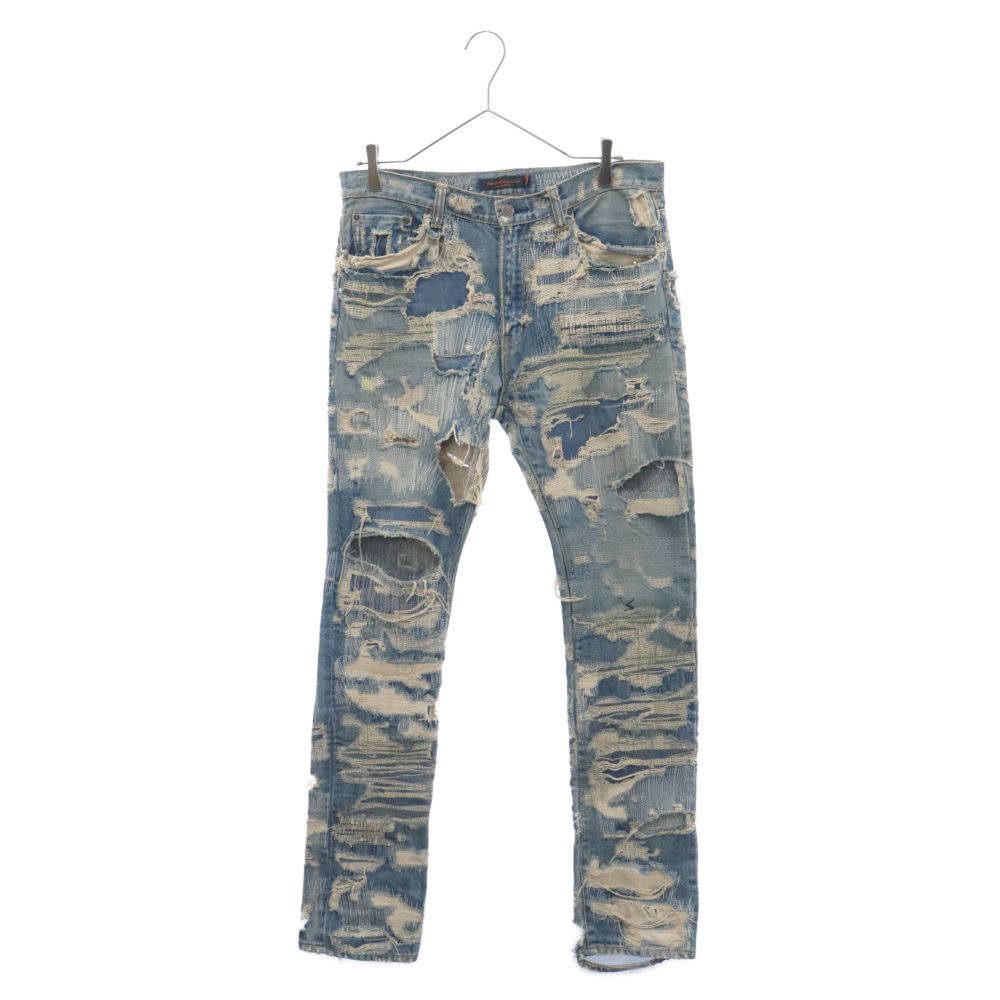 UNDERCOVER (アンダーカバー) 05AW ARCHIVE ARTS&CRAFTS期 5A240-P2 85DENIM クラッシュリペア加工デニムパンツ インディゴ アーカイブ ...
