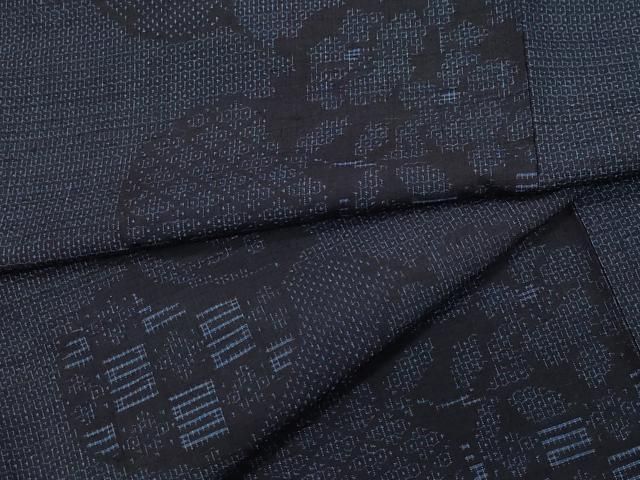 平和屋着物●結城紬　80亀甲　草花文　正絹　逸品　CAAW3951vf 平和屋着物○結城紬 80亀甲 草花文 正絹 逸品 CAAW3951vf