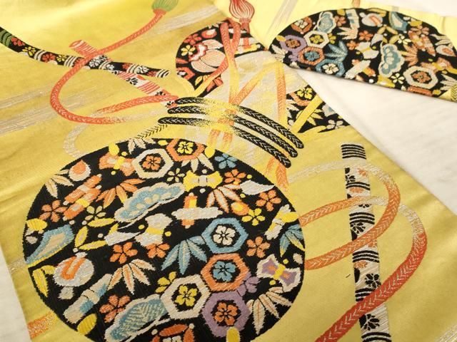 平和屋着物 九寸名古屋帯 唐織 吉祥花鳥文 金銀糸 正絹 逸品 AAAL7883ex(