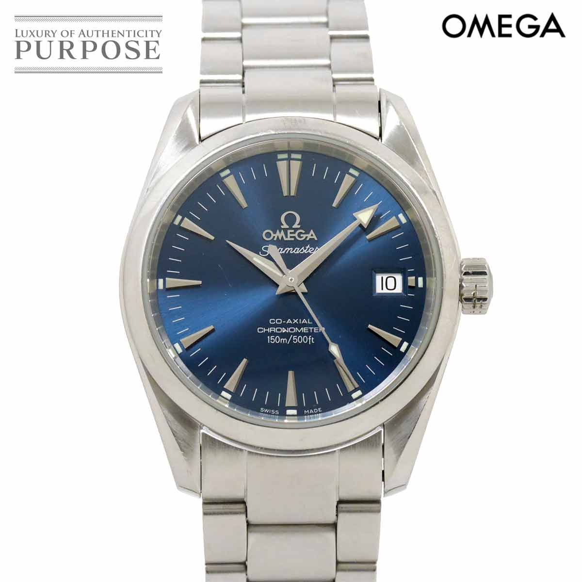 オメガ OMEGA シーマスター アクアテラ コーアクシャル 2504 80 メンズ 腕時計 デイト ブルー 自動巻き Seamaster ...