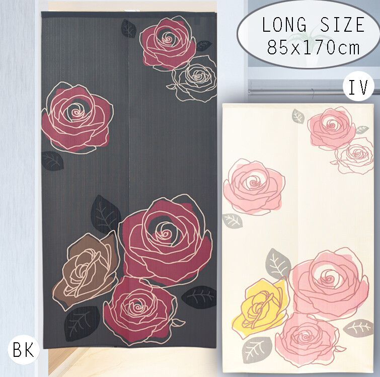 【匿名配送 ネコポス】のれん 85X170cm「ラインローズ」ロングサイズ【日本製】目隠し バラ - minibox（のれん、インテリア雑貨） - メルカリ