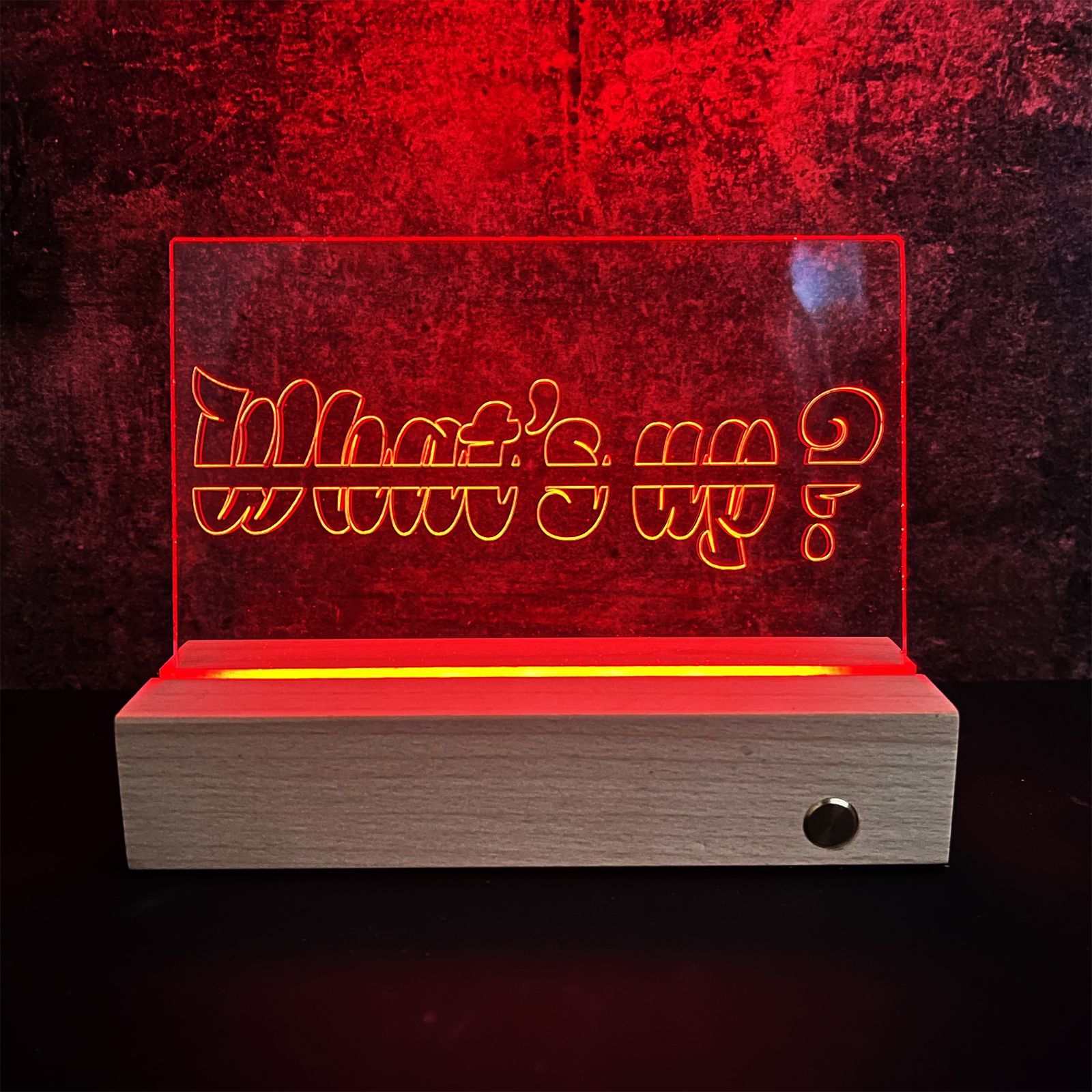 アクリルライト「What's up」コードレス 置物 オブジェ オブジェ アクリルライト「What's up」コードレス 置物 オブジェ オブジェ