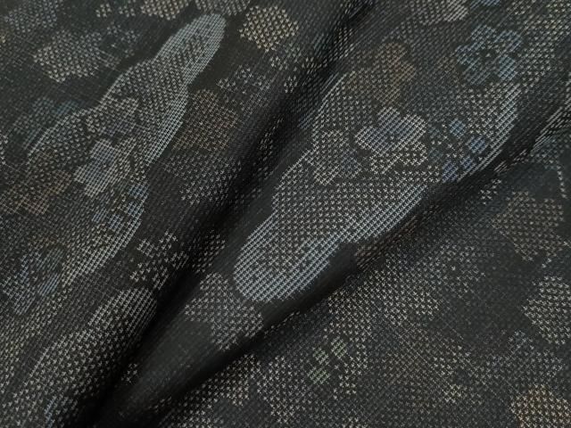 平和屋着物○本場大島紬 色紙花文 正絹 逸品 CAAW8549yc 平和屋着物○