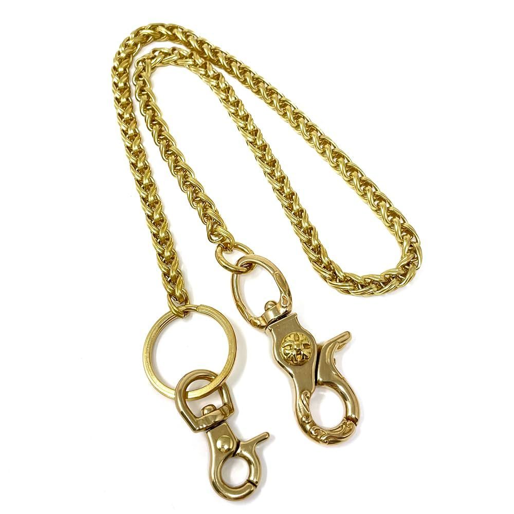 Color:016 H.N.Z メンズ ウォレットチェーン 真鍮 財布チェーン キーチェーン ゴールド hzwc-016 - メルカリ