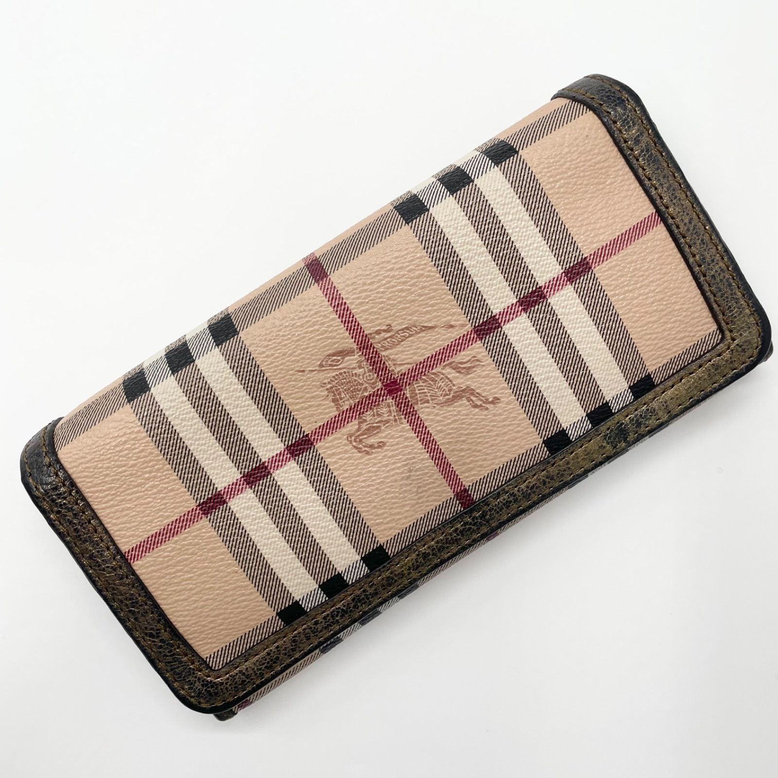 BURBERRY バーバリー 二つ折り 長財布 ノバチェック PVC ホースロゴ - メルカリ