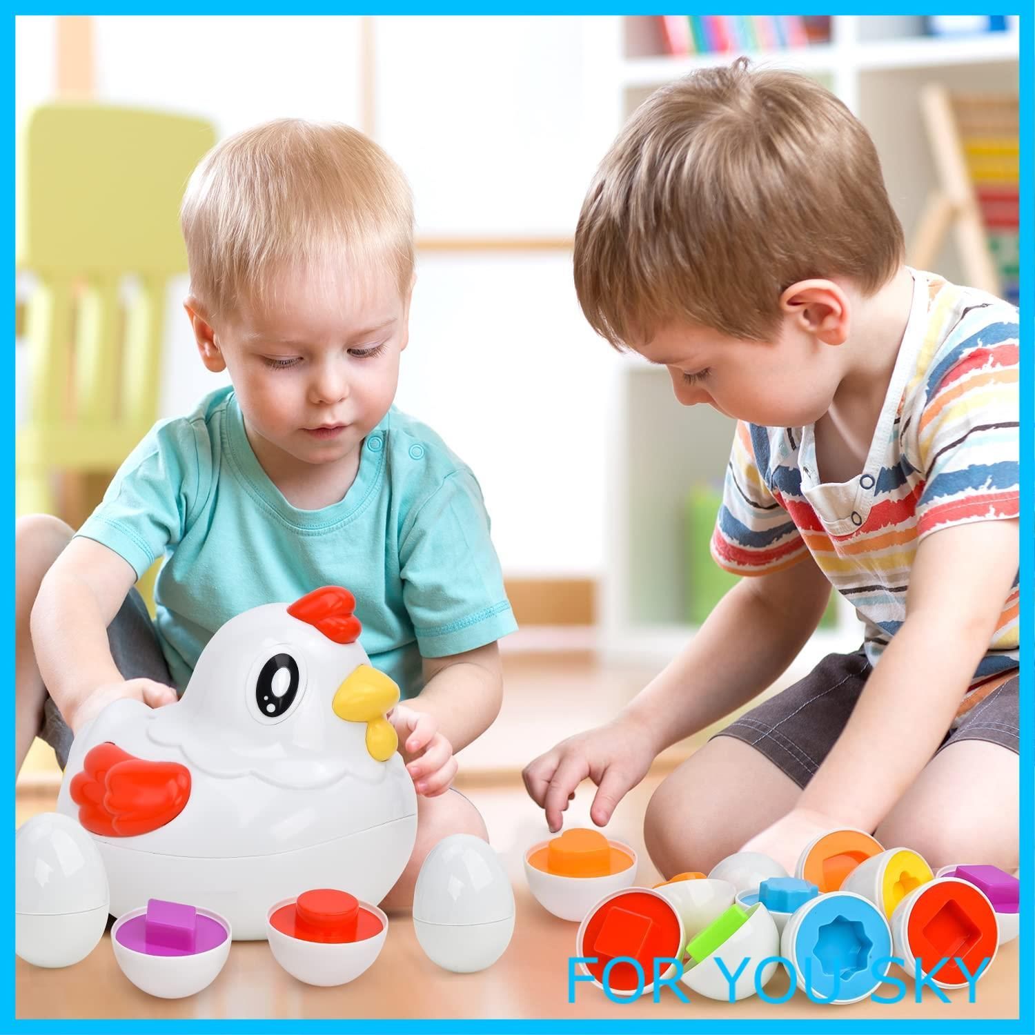 【人気商品】JoyGrow モンテッソーリ おもちゃ 形合わせ おもちゃ マッチングエッグ はめ込みおもちゃ 形認識 カラー認識 卵 早期教育玩具 知育おもちゃ 鶏 はめ込み エッグパズル ...