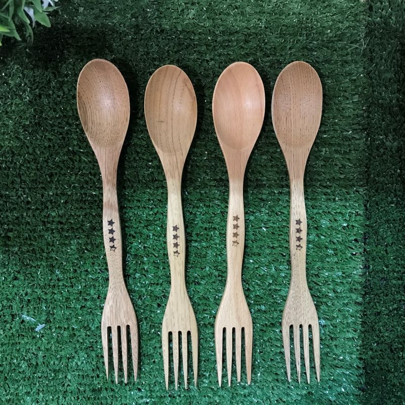 【訳アリ品】ウッデンキャンプスポーク WOODEN CAMP SPORK 4Pセット &NUT アウトドア スプーン フォーク カトラリー ...