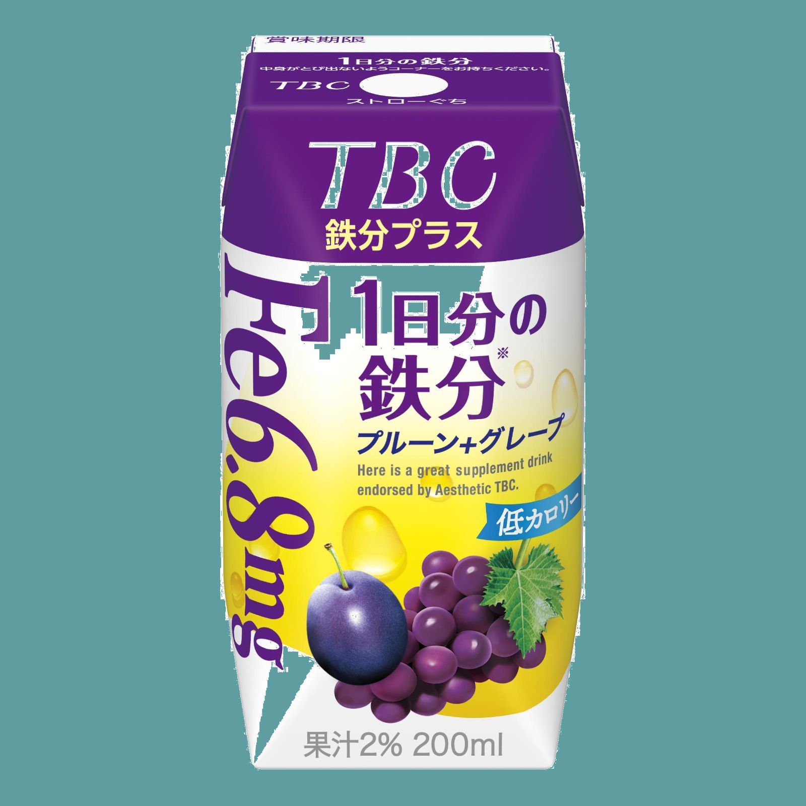 【在庫処分】[ 低カロリー 200ml 紙パック プルーン+グレープ ドリンク 1日分の鉄分 飲み物 鉄分プラス 常温保存 TBC ]×24本 森永乳業 - メルカリ