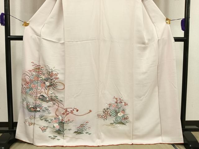 平和屋着物▽訪問着 単衣 流水鼓花文 暈し染め 金彩