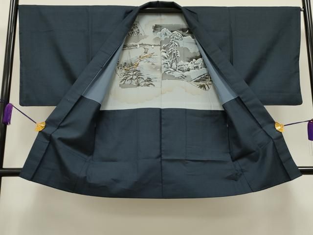 平和屋着物●男性　紬　100亀甲　正絹　逸品　CAAU9765vf 平和屋着物○男性 紬 100亀甲 正絹 逸品 CAAU9765vf