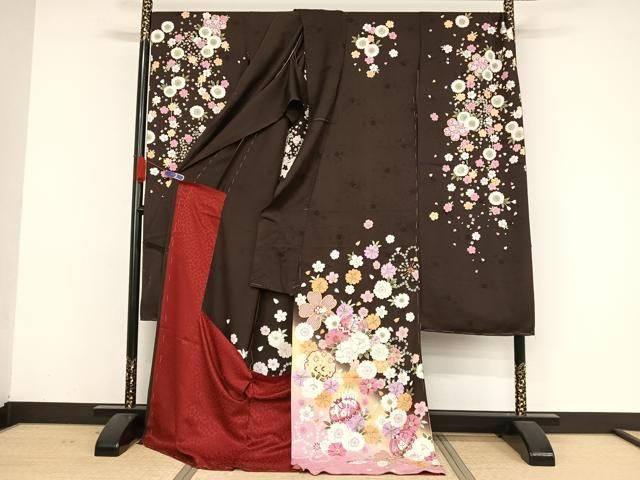 平和屋着物●豪華振袖　舞桜　花手毬　暈し染め　金彩　正絹　逸品　DAAQ3132ps 平和屋着物○豪華振袖 舞桜 花手毬 暈し染め 金彩 正絹 逸品