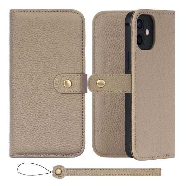 HANATORA] ストア iPhone12mini ケース 手帳型 本革 シュリンクカーフ