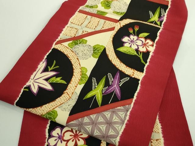 平和屋本店□極上 摺型友禅 京都 多ち花 小紋 枝花文