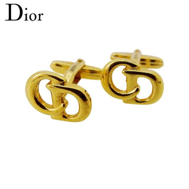ディオール Dior カフス ロゴ スクエア スウィヴル式 ゴールド
