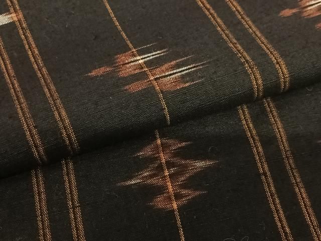 平和屋着物○上質なお召 市松文様 正絹 逸品 DAAX4999ps