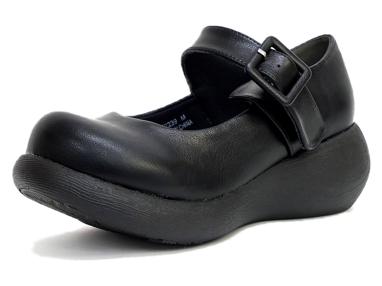 Nuts world ナッツワールド 厚底ストラップシューズ ウエッジ ベルト ラウンド 低反発 4e（クロ） - メルカリ