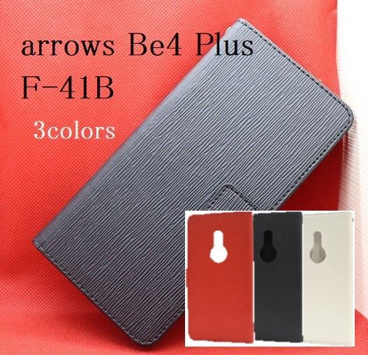 新品 arrows Be4 Plus F-41B専用ストレートレザー調デザイン手帳型スマホケース・ARROWS be4 plus F41B f-41b f41b FCNT アローズ moac ...