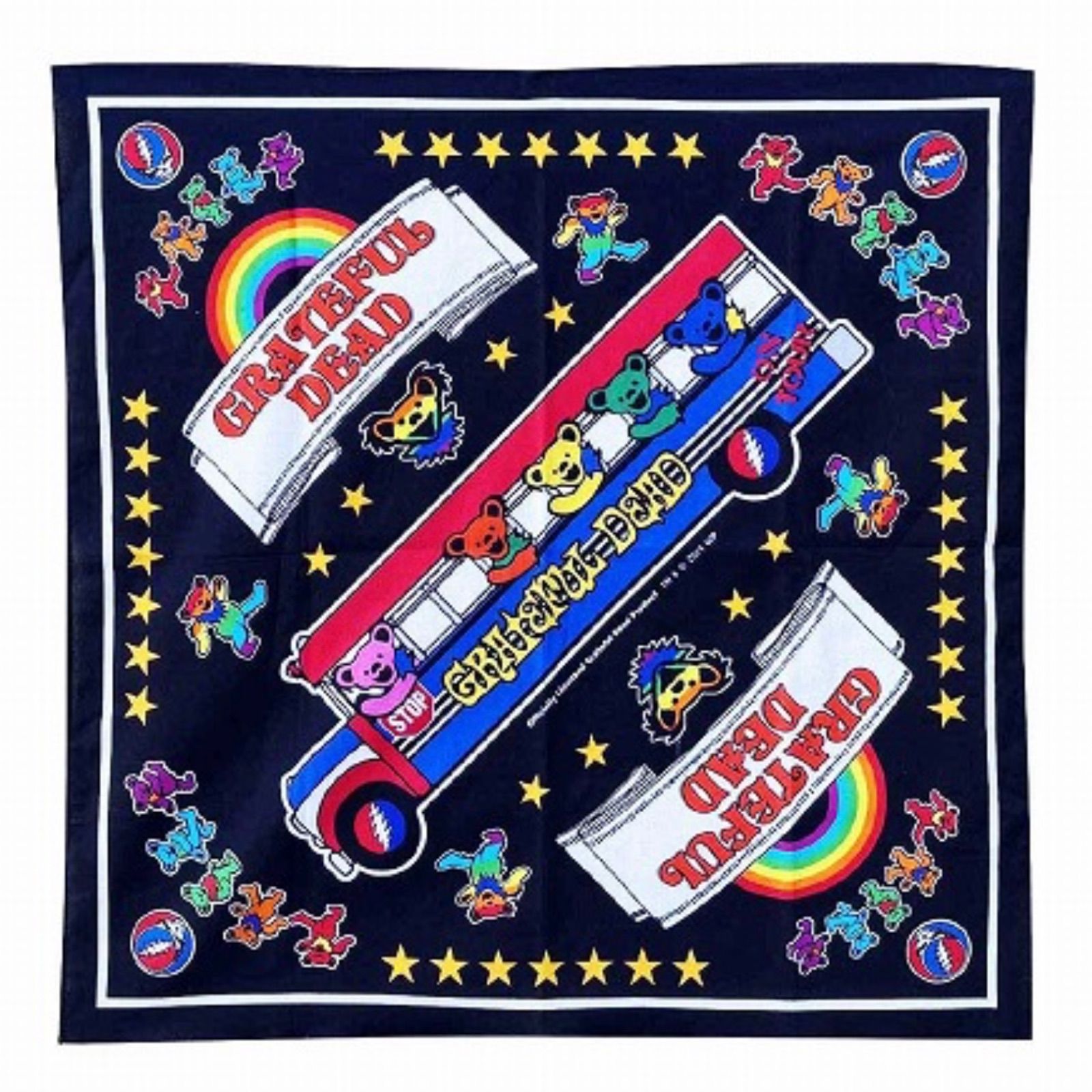 新品🇺🇸バンダナ ★グレイトフル・デッド★【02】BANDANA Grateful Dead Dancing Bear アメリカン雑貨 ...