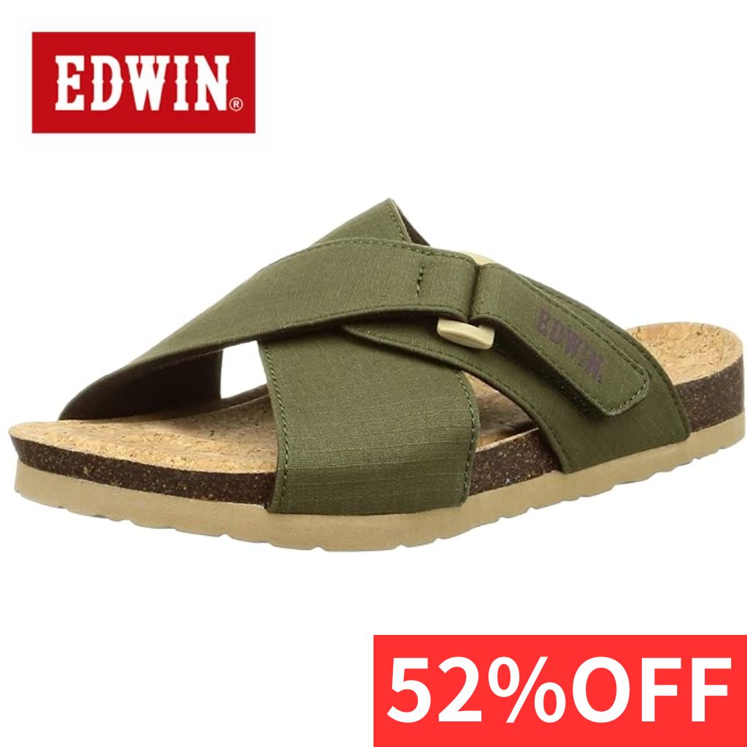 新品‼️ 定価 4,180円 エドウィン EDWIN EW9302 カーキ サンダル コンフォート ツッカケ 靴 メンズ メンズシューズ コンフォートサンダル EW9302 EW-9302 ...