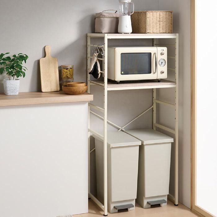 ゴミ箱上ラック レンジ台 ゴミ箱上 レンジラック 幅64cm VGR-T2 キッチン収納 キッチンラック おしゃれ シンプル ごみ箱 スリム ...