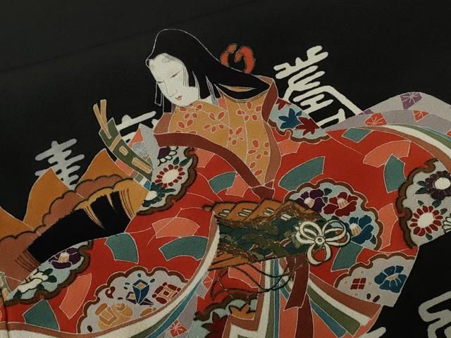 平和屋着物○豪華色留袖 友禅 作家物 花鳥文 正絹 逸品 AAAZ4545ph