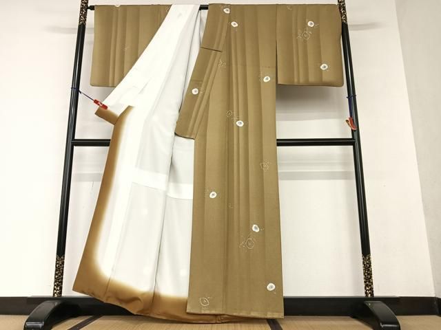 平和屋着物○上質な小紋 作家物 絞り 手描き 椿 正絹 逸品 AAAV7548zg